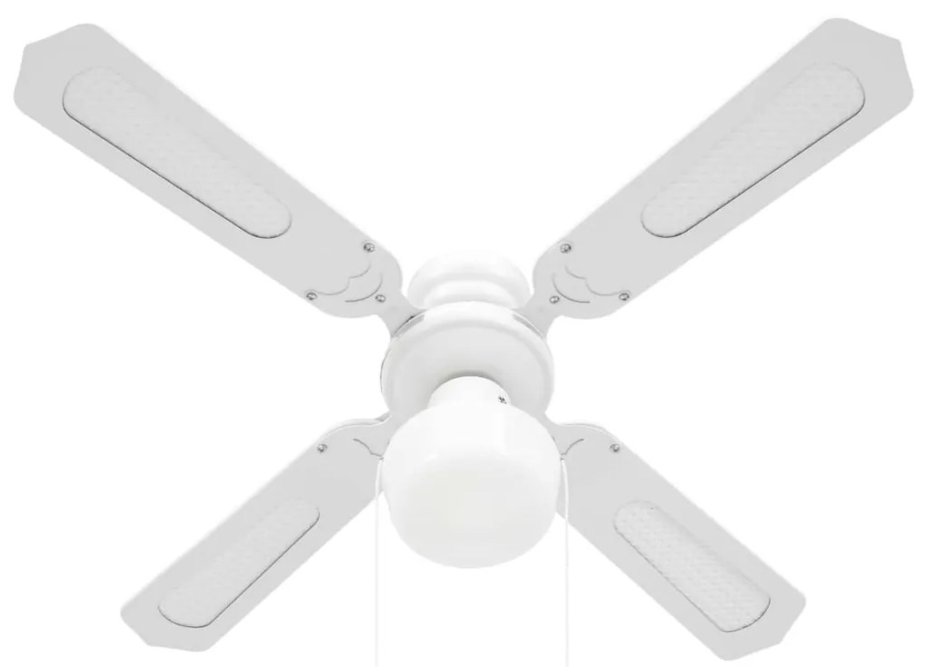 vidaXL Stropní ventilátor se světlem 106 cm bílý