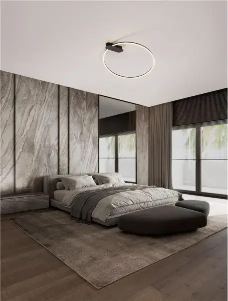 LED stmívatelné černé designové stropní svítidlo Kiklos
