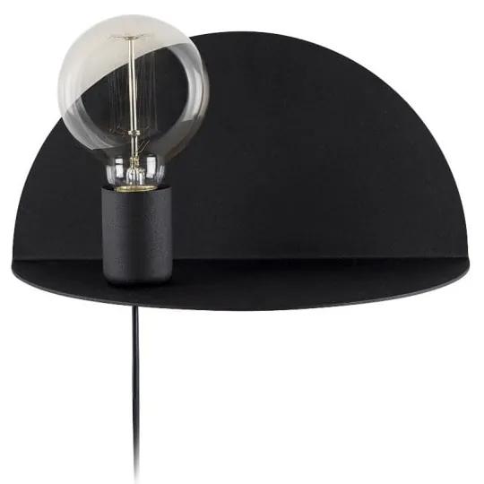 Černá nástěnná lampa s poličkou Homemania Decor Shelfie