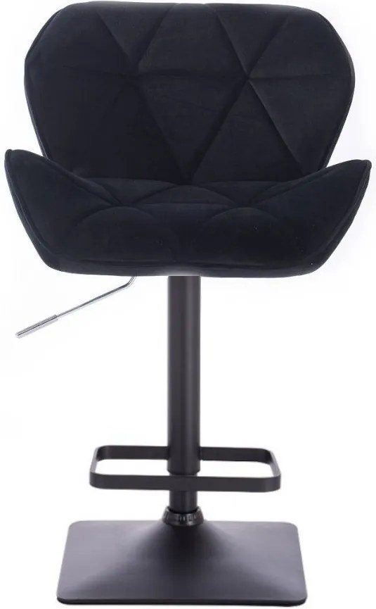 LuxuryForm Barová židle MILANO VELUR na černé podstavě - černá