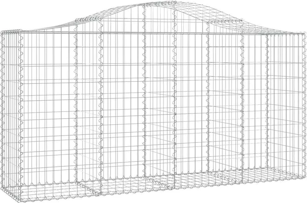 Klenuté gabionové koše 8 ks 200x50x100/120cm pozinkované železo 3145646