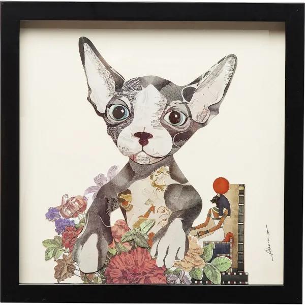 Obraz s rámem Art Flower Dog 41×41 cm