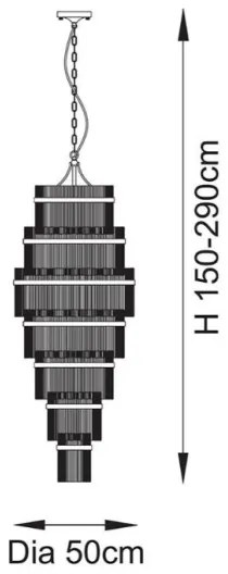 Endon 112793 - Lustr na řetězu MARIETTA GRAND 21xE14/6W/230V mosaz/čirá