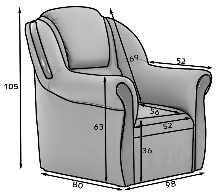 Lord křeslo Materiál / Dekor: Soft 33