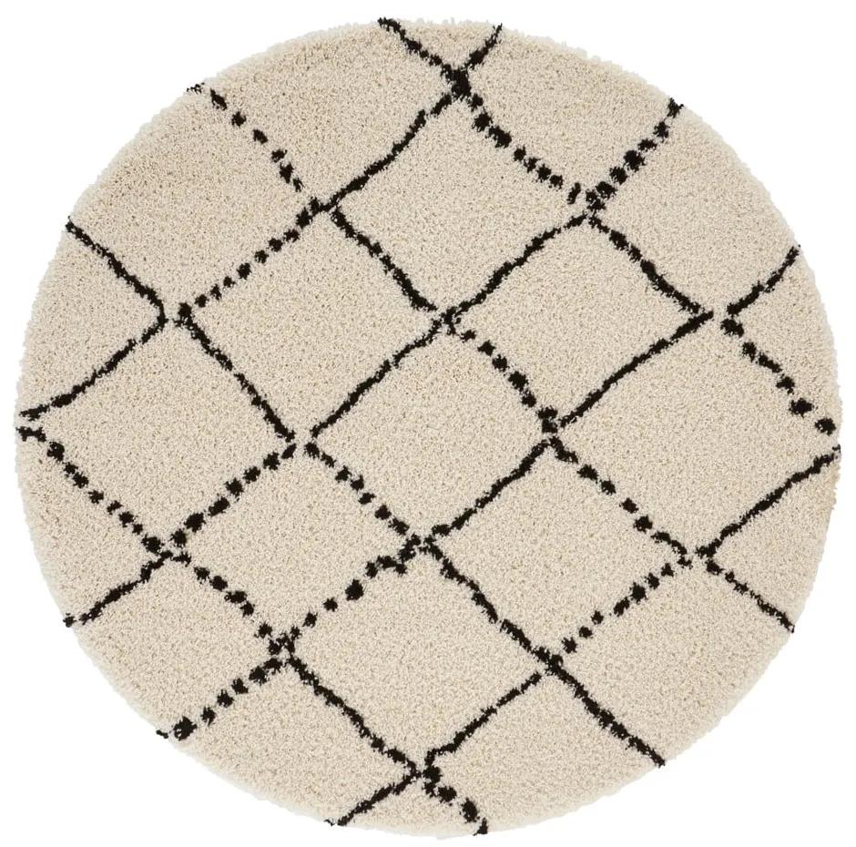 Béžovo-černý koberec Mint Rugs Hash, ⌀ 120 cm