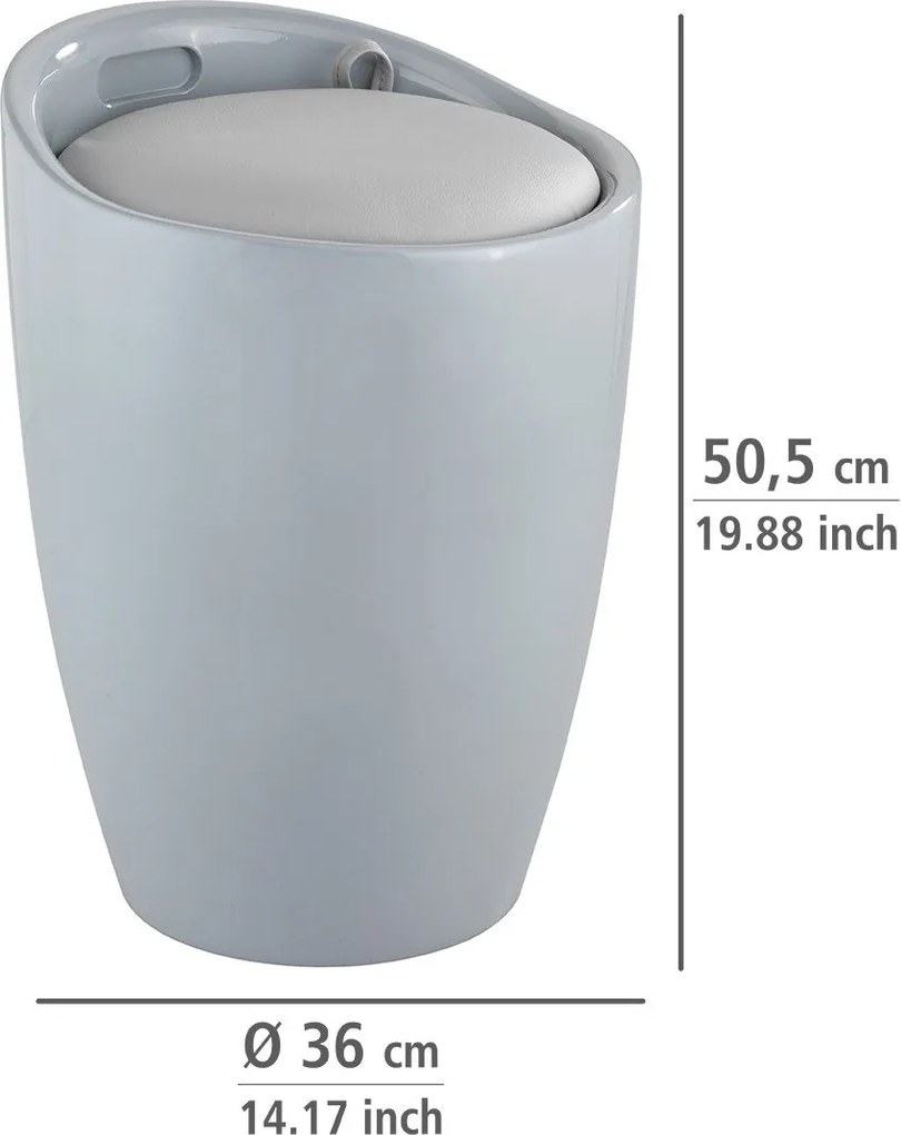 Taburet CANDY GREY - koš na prádlo, 2 v 1 , WENKO