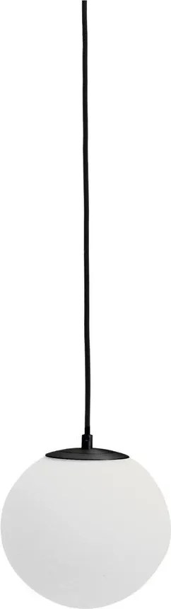 Bílé/černé kovové závěsné svítidlo se skleněným stínidlem ø 15 cm Brisia – Kave Home