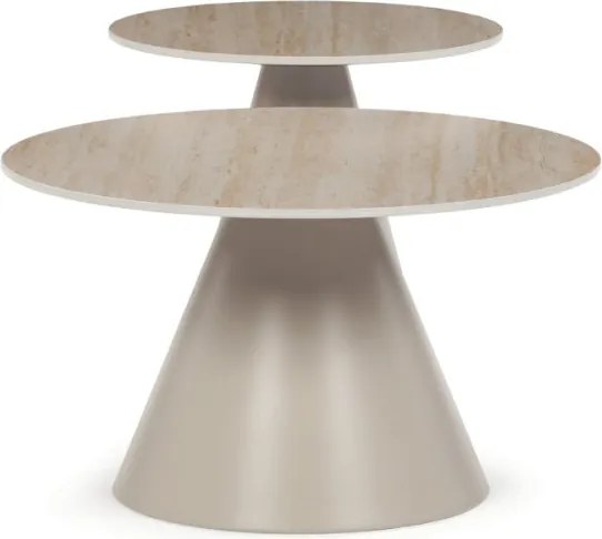 Konferenční stolek 70x70x41cm CT-F4118 TRV, keramika, travertin
