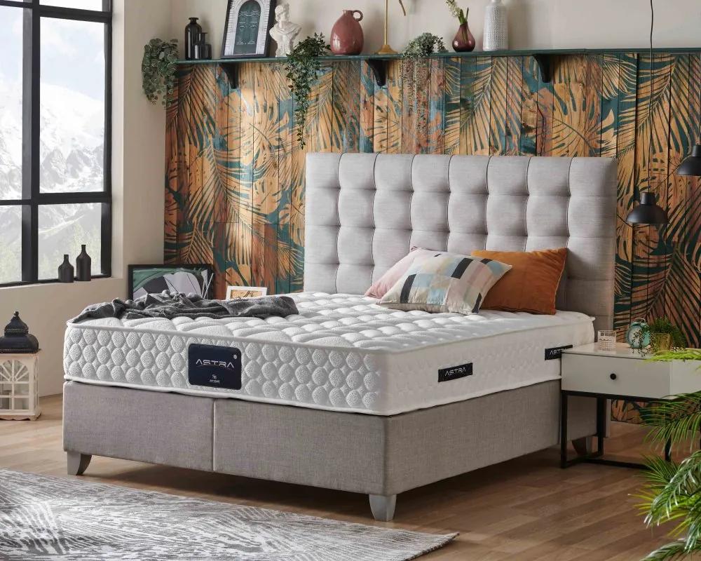 Čalouněná postel ASTRA - šedá 100 × 200 cm