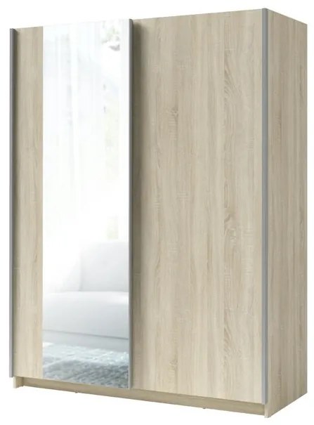 Sconto Šatní skříň se zrcadlem SPLIT dub sonoma, 150 cm