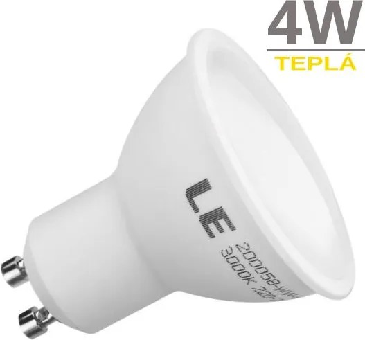 LED21 LED žárovka 4W SMD2835 GU10 300 lm TEPLÁ BÍLÁ