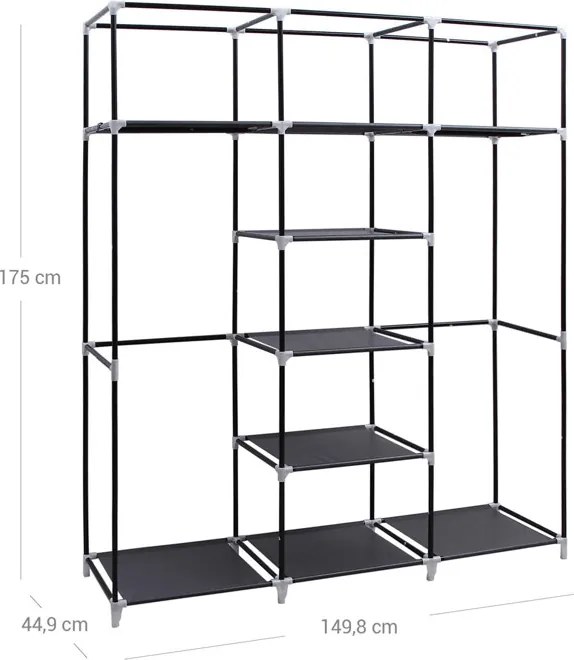 Autronic Látková šatní skříň AST-E1012 BK Barva: Černá