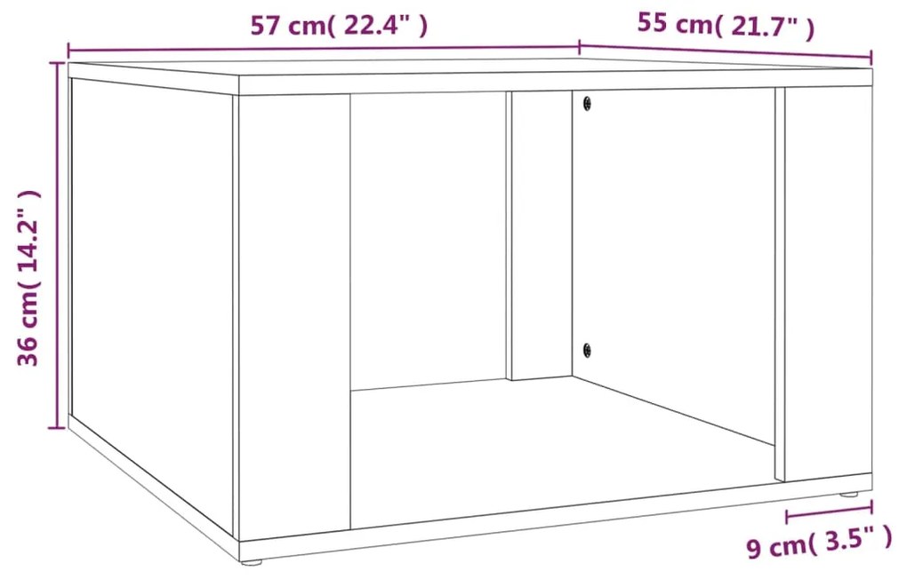 Noční stolek černý 57 x 55 x 36 cm kompozitní dřevo - Default Title