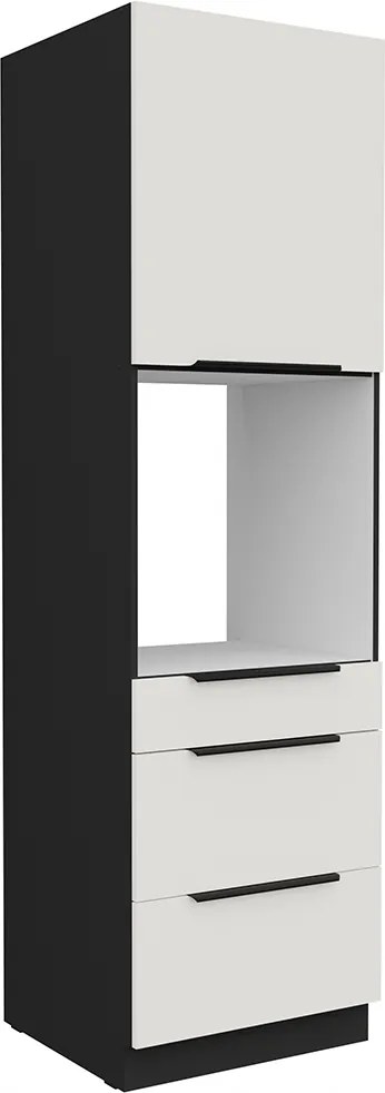 ARIA wb | vysoká skříňka 60 DPS-210 3S1F na vestavnou troubu | PREMIUM BOX | 60 cm | ANTI FINGERPRINT povrch | černá/bílá