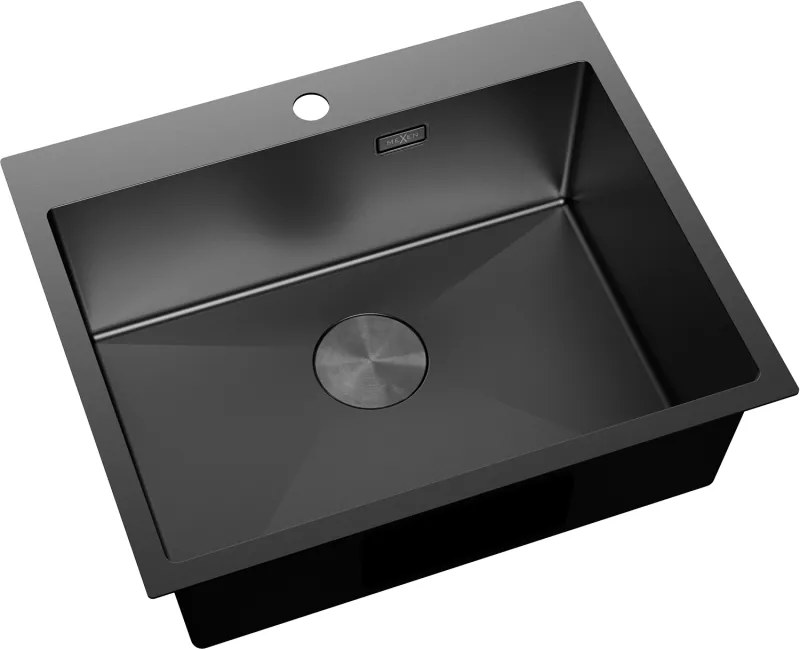 Mexen Solix, 1-komorový nerezový dřez 600 x 500 mm, černá, 6408601000-70