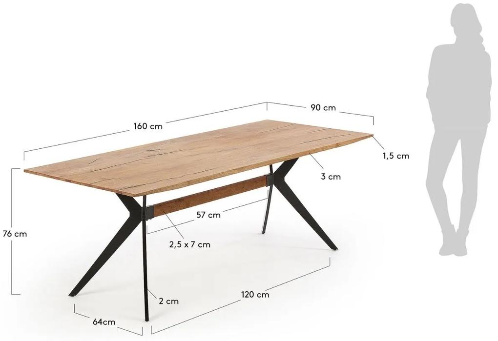 OnaDnes -20% Dubový jídelní stůl Kave Home Amethyst 160 x 90 cm