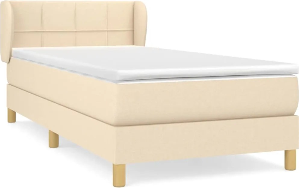 Box spring postel s matrací krémová 80 x 200 cm textil 3126762
