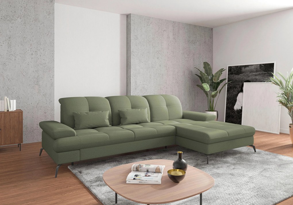 XXXLutz ROHOVÁ SEDAČKA, textil, olivově zelená Sit & More - Sedací soupravy - 000144009605