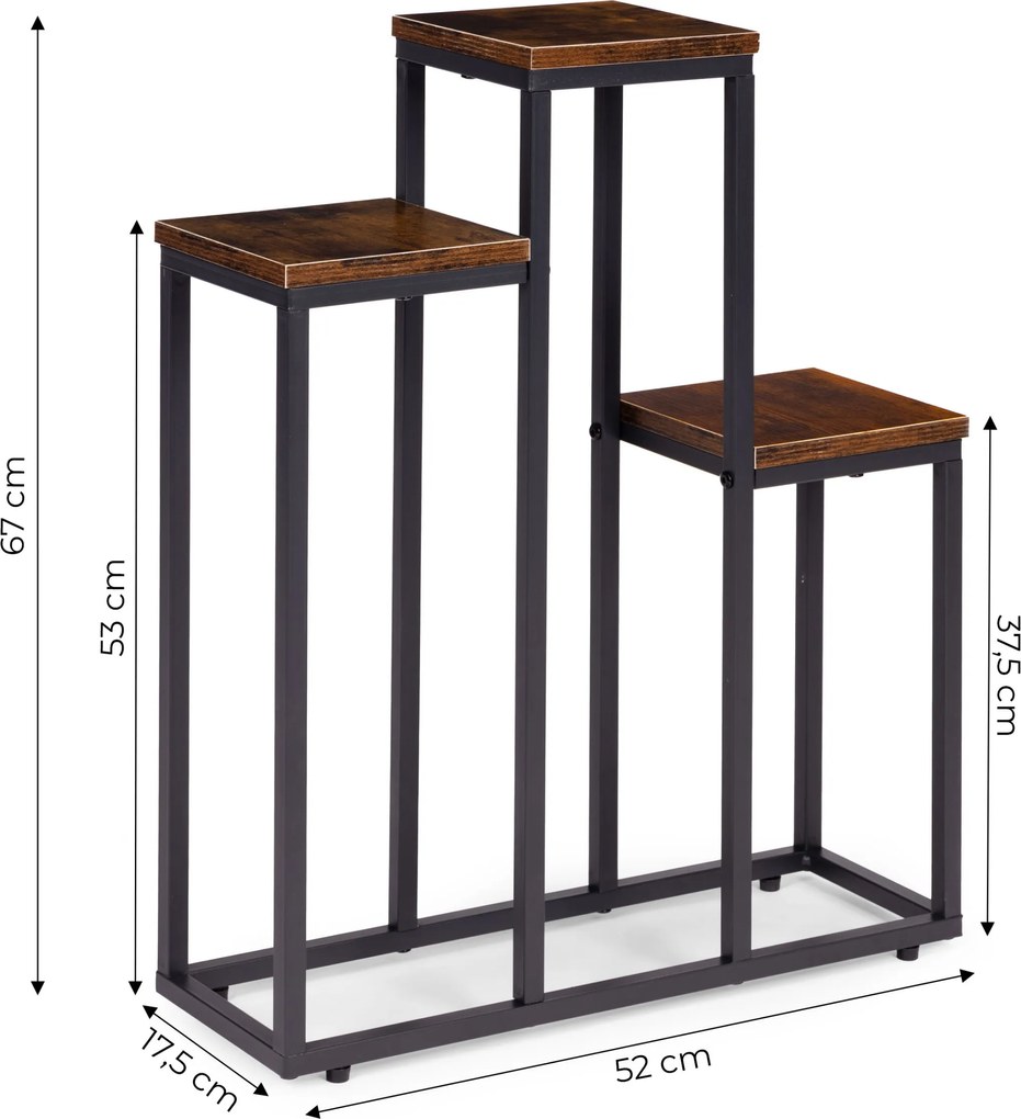 Stojan na květiny EVELIN 67x52 cm hnědý/černý