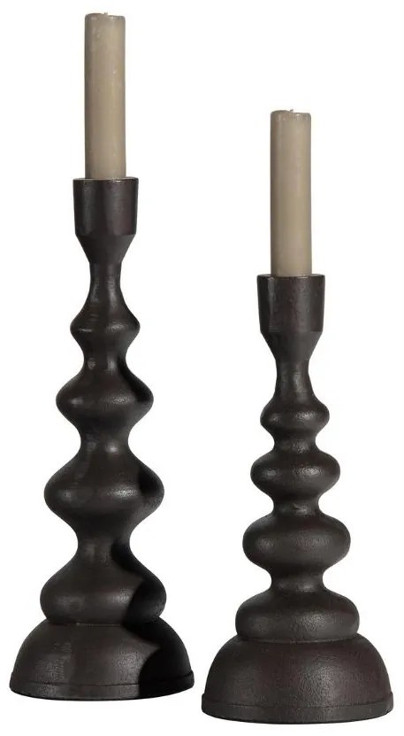 Hoorns Černý kovový svícen Jimmie 28 cm