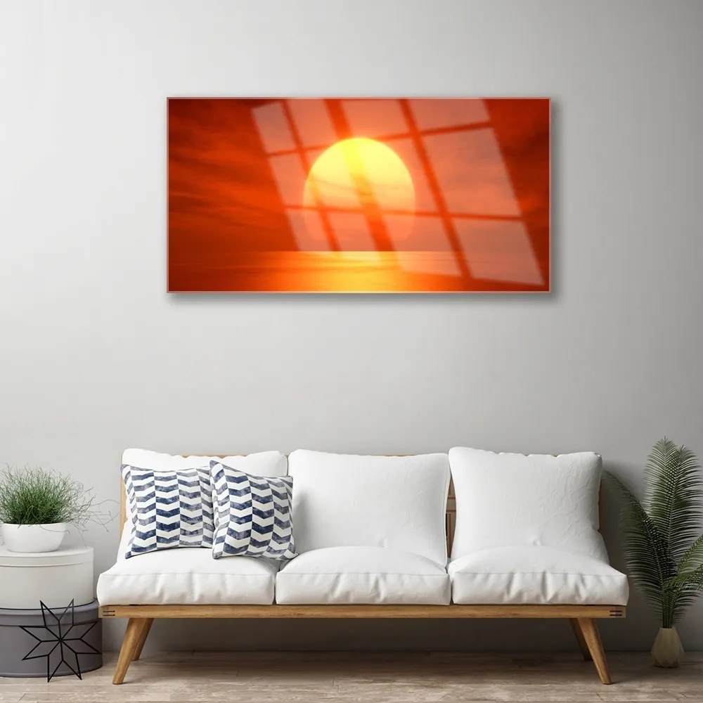 Obraz na skle Západ Slunce Moře 100x50 cm