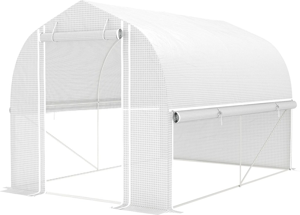 Zahradní skleník Outsunny 3 x 2 x 2 m - fóliový skleník se 4 okny a dveřmi | Aosom