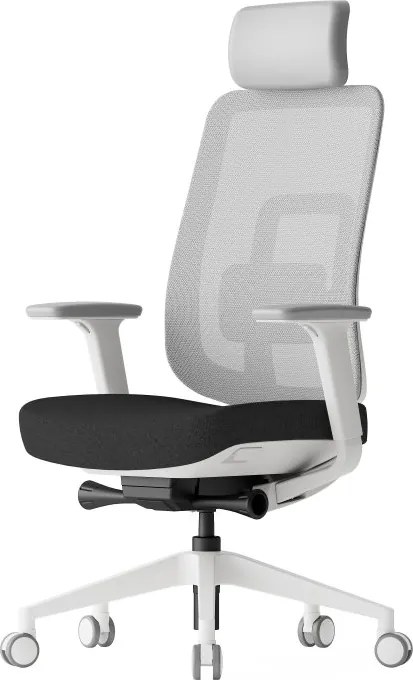 Office Pro Kancelářská ergonomická židle K42 WHITE SP – síť/ čalouněná, černá
