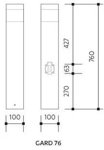 Panlux VOZ-E14 Zahradní svítidlo se zásuvkou Gard antracit, 76 cm