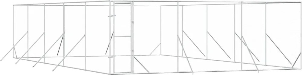 Venkovní psí kotec stříbrný 6 x 10 x 2 m pozinkovaná ocel 3190461