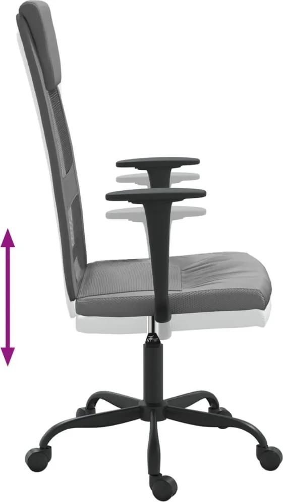vidaXL Kancelářská židle výškově nastavitelná síťovina umělá kůže [353024] Barva: Bílá