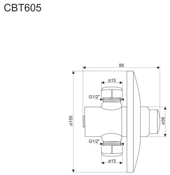 Mereo sprchový set s ramenem a hlavovou sprchou (CBT605, CB705E, CB485M) mosaz chrom CBT605S