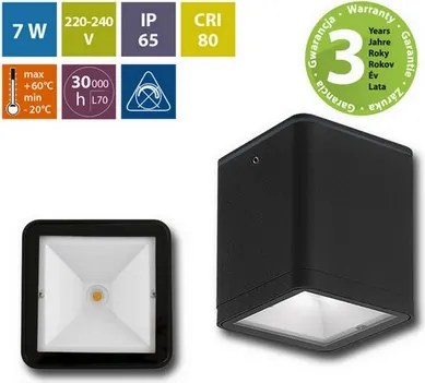 LED svítidlo McLED Noel S 7W 3000K IP65 černá ML-516.009.19.0