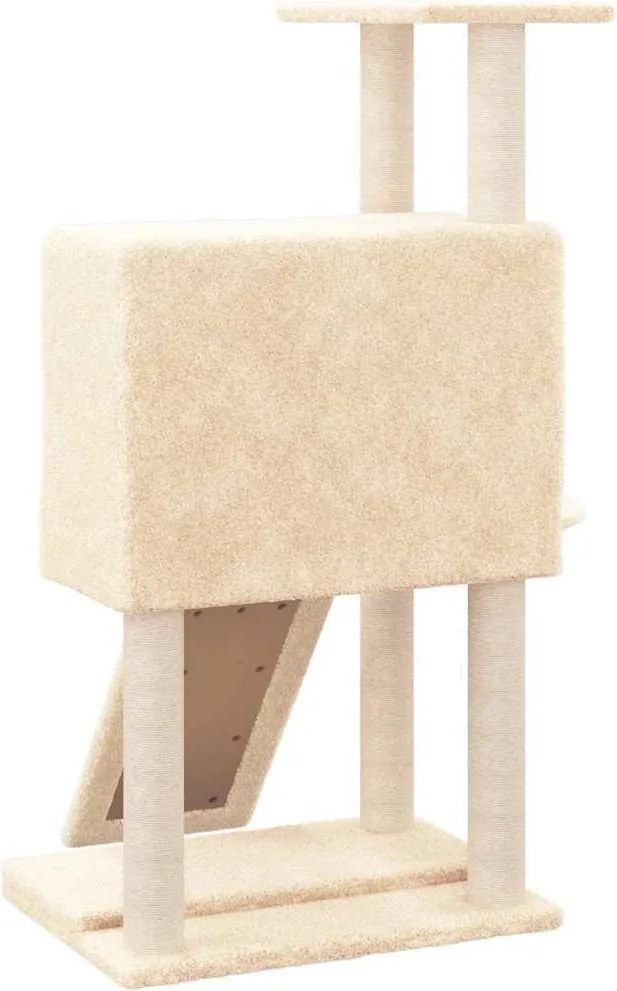 Škrabadlo pro kočky se sisalovými sloupky krémové 96 cm 171645