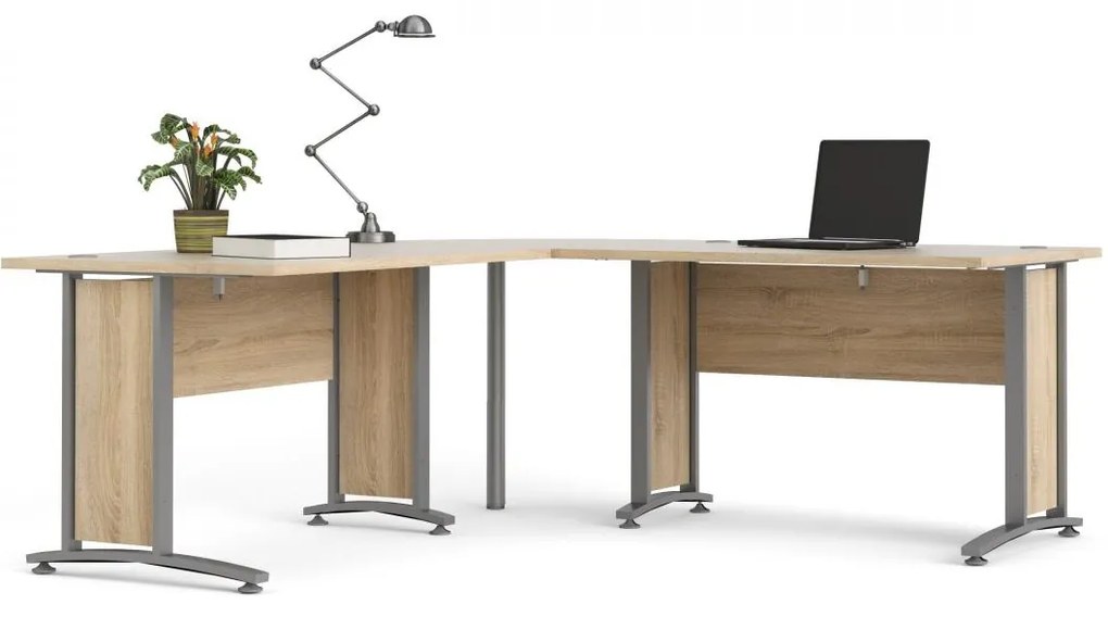 FN Rohový psací stůl Office 80400/303 dub sonoma/silver grey