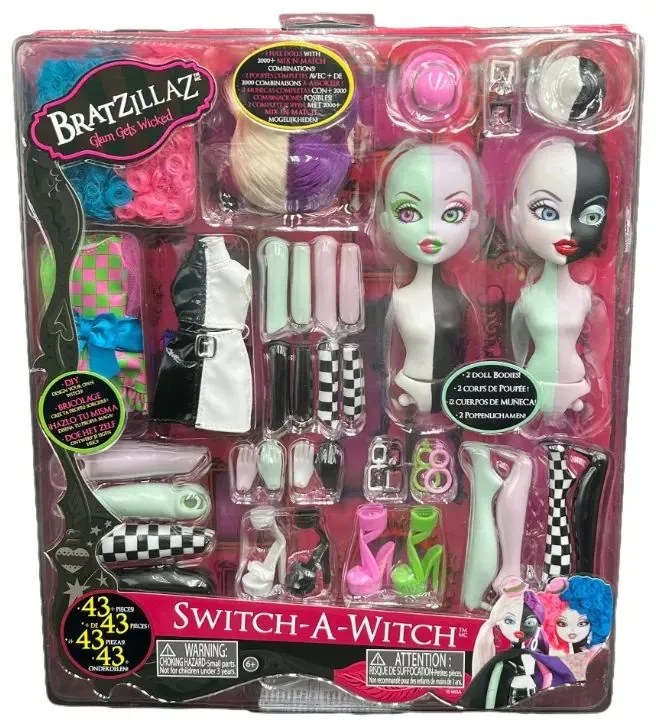 Vytvoř si svou čarodějnici - Bratzillas panenky Varianta: 2x DIY panenka - zeleno-černá