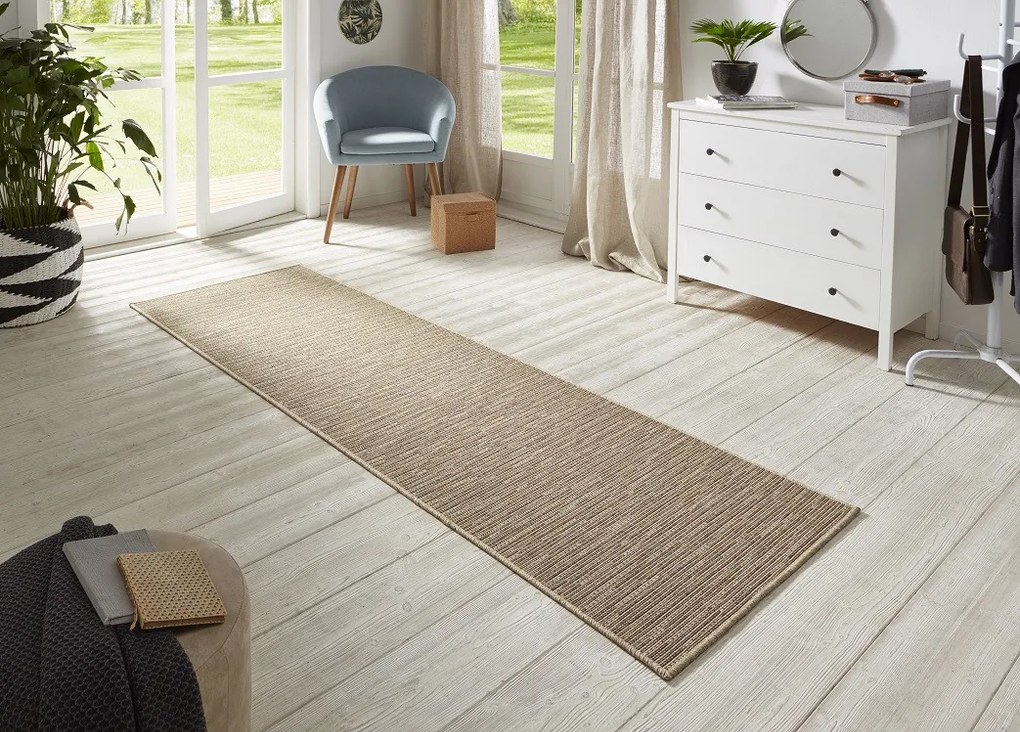 BT Carpet - Hanse Home koberce Běhoun Nature 104264 Grey/Gold ROZMĚR: 80x500