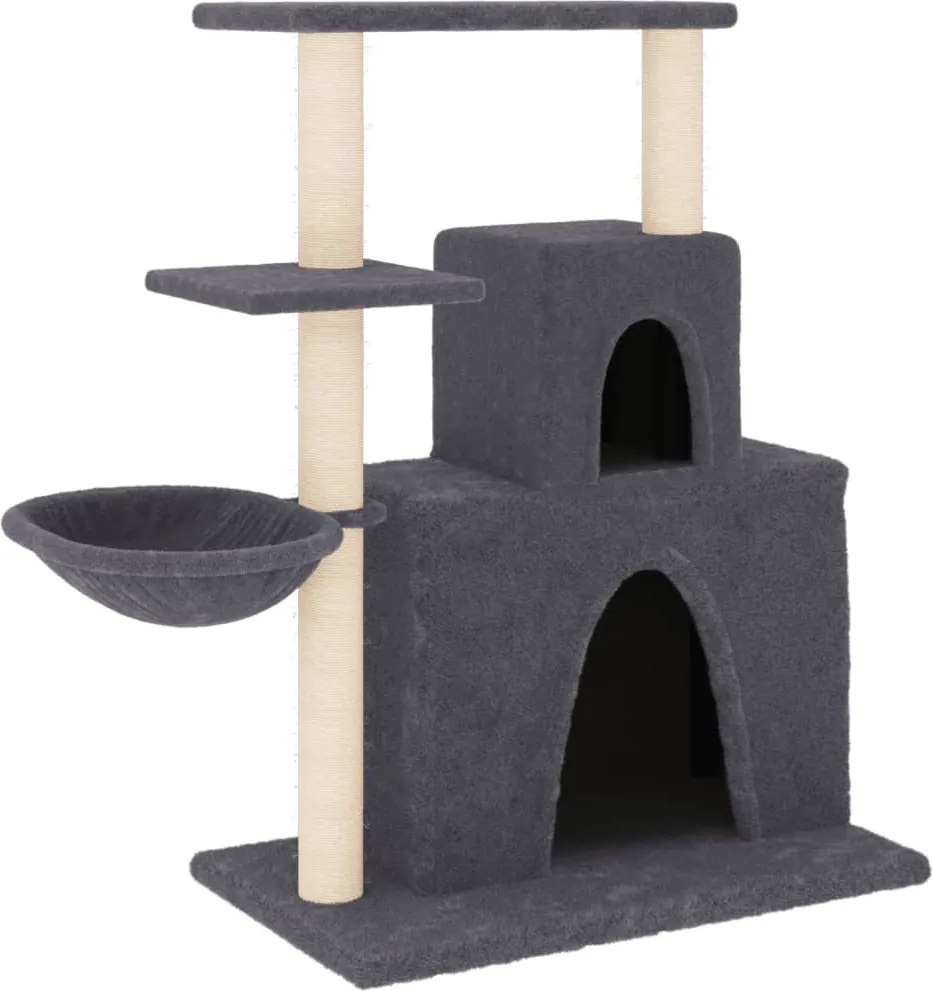 Škrabadlo pro kočky se sisalovými sloupky tmavě šedé 83 cm 171767