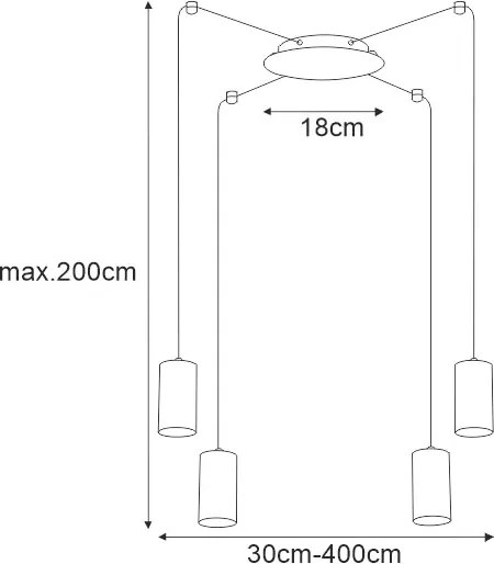 Černé světlo pavouk Kaja PUERTO 4897/4×bodovka GU10