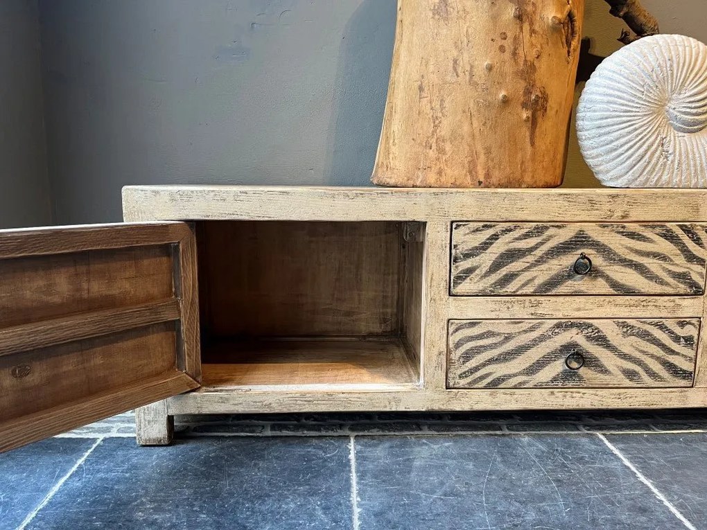 Dřevěný TV stolek ZEBRA DE PAGTER