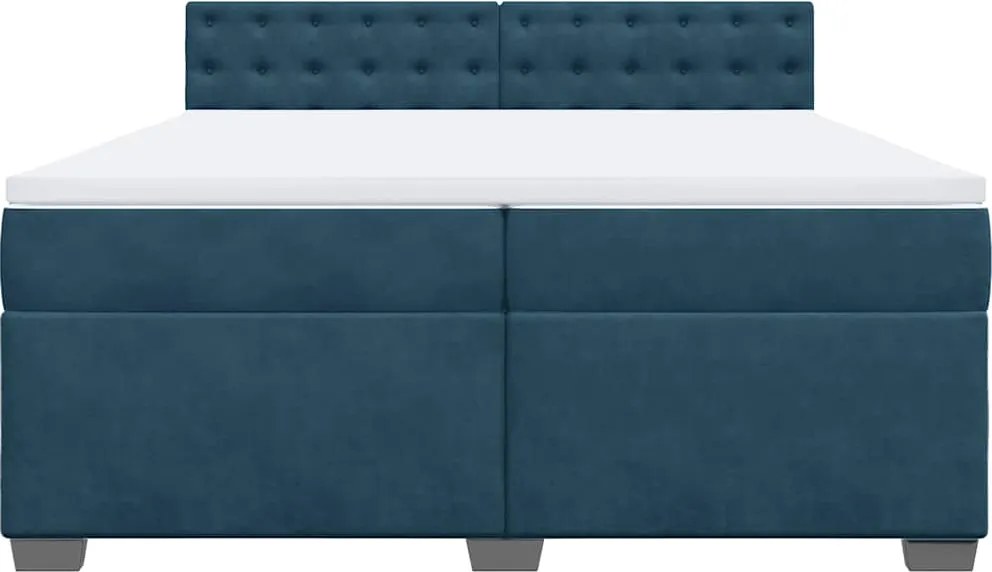 Box spring postel s matrací modrá 200 x 200 cm samet 3288718