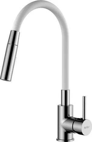 Dřezová baterie Ceramia S-Line Pro se silikonovým ramínkem bílá/chrom SIKOBSLPRO290B2F