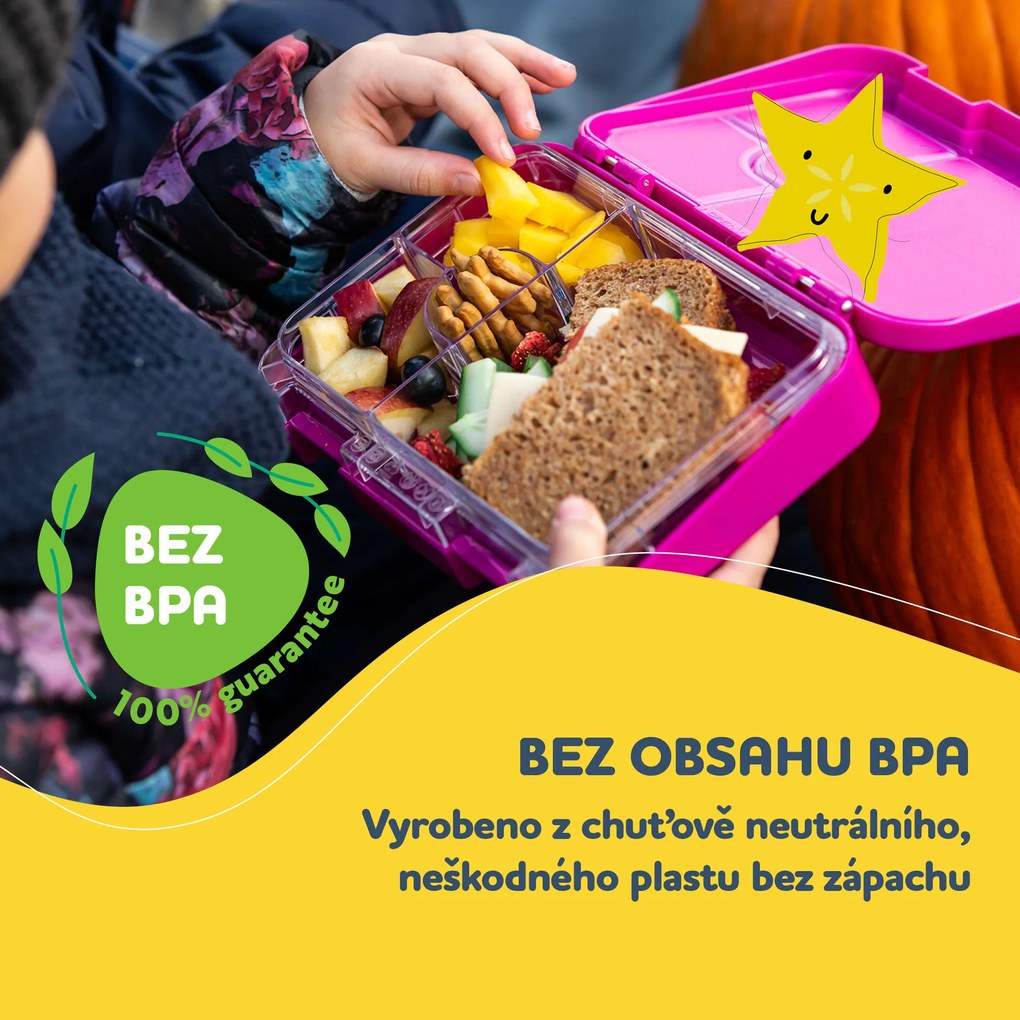 Klarstein Schmatzfatz junior, svačinový box, 6 přihrádek, 21,3 × 15 × 4,5 cm