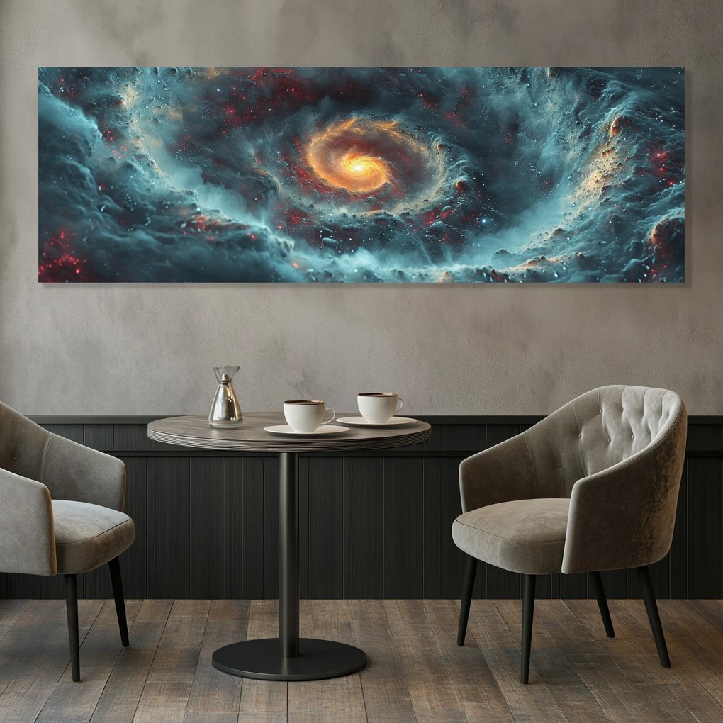Obraz na plátně - Galaxie Erderit FeelHappy.cz Velikost obrazu: 150 x 50 cm