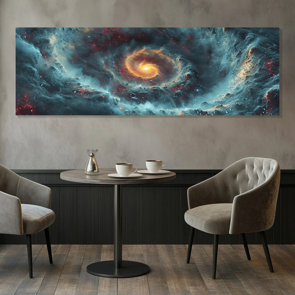 Obraz na plátně - Galaxie Erderit FeelHappy.cz Velikost obrazu: 240 x 80 cm