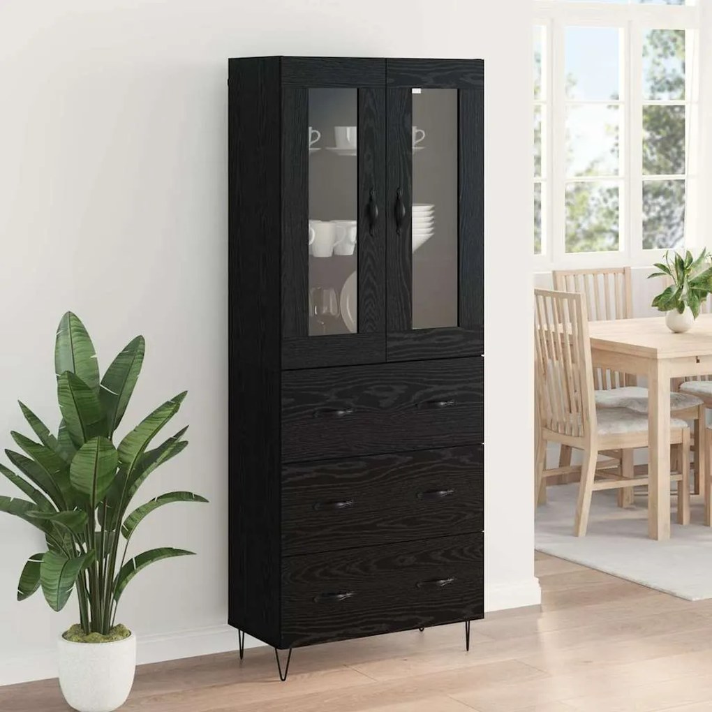 Vysoký bufet Černý dub 69,5 x 34 x 90 cm Kompozitní dřevo 3402713