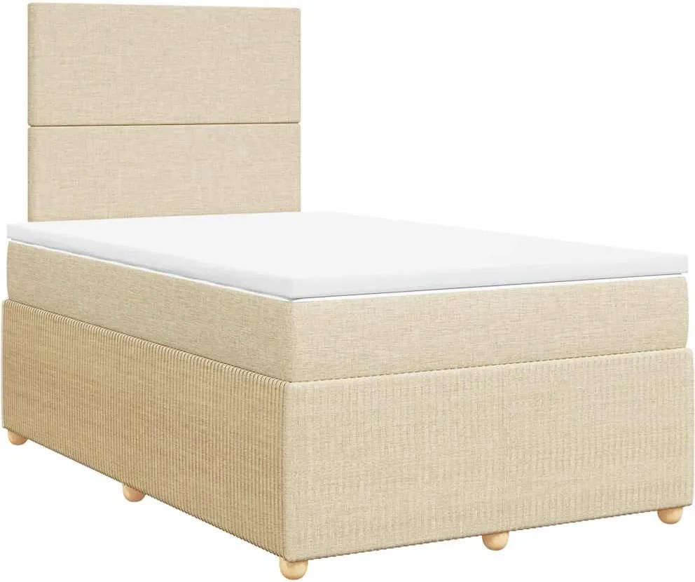 Box spring postel s matrací krémová 120x200 cm textil 3292021