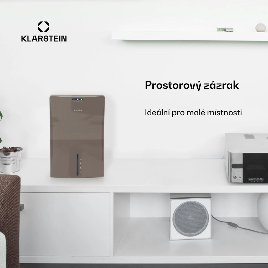 Klarstein Drybest 2000 2G, odvlhčovač vzduchu, ionizátor, 700 ml/24 h, 70 W, hnědá