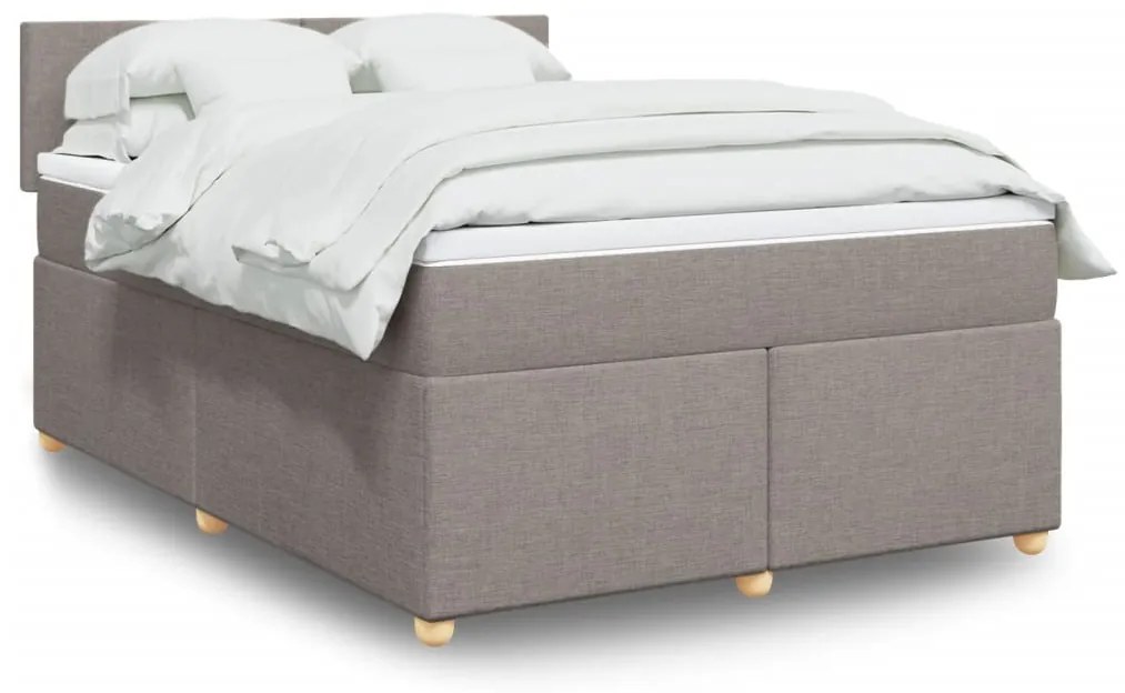 Box spring postel s matrací taupe 140x200 cm textil 3289000