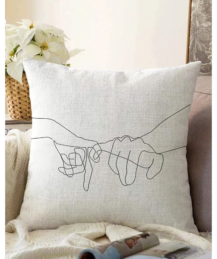 Povlak na polštář s příměsí bavlny Minimalist Cushion Covers Pinky, 55 x 55 cm