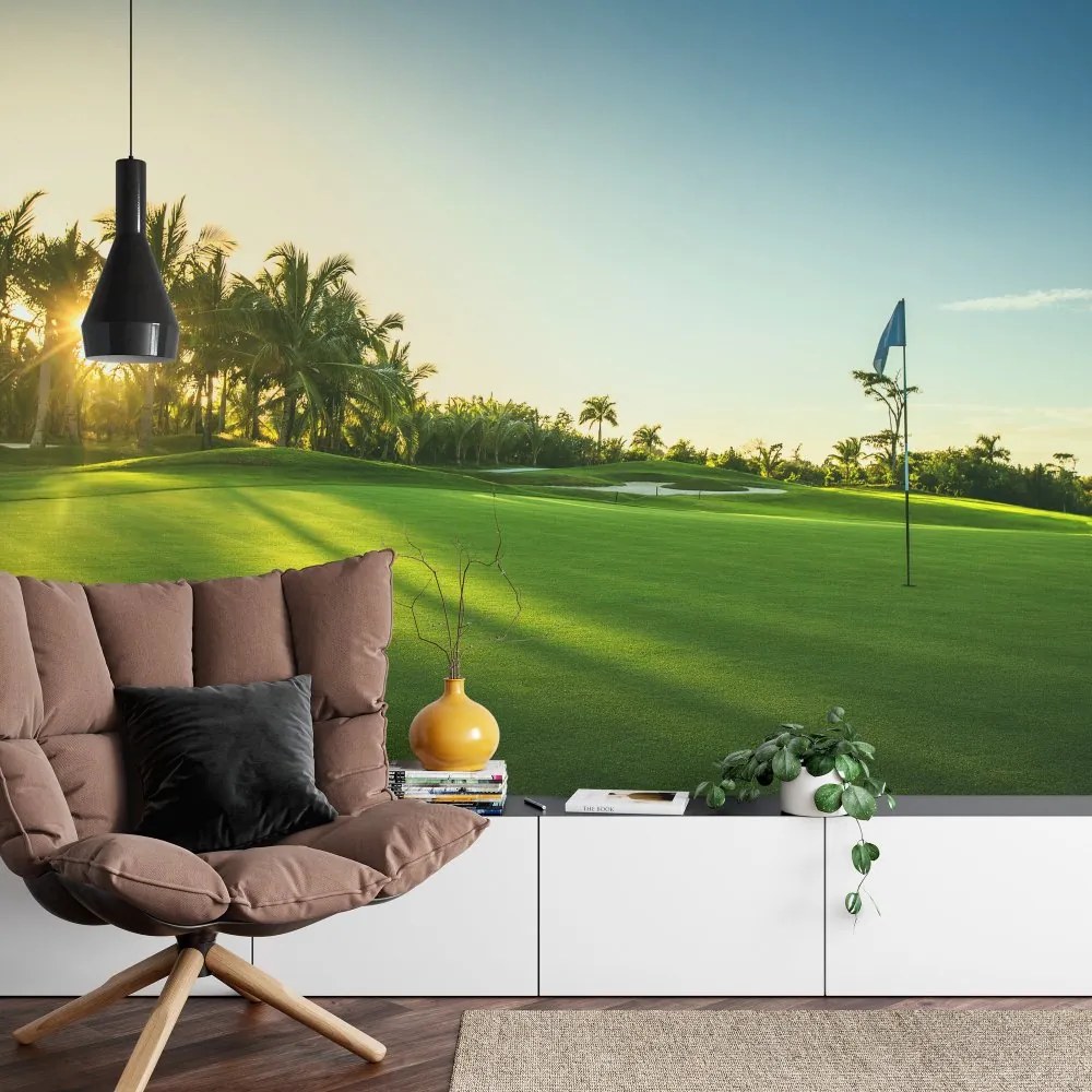 Fototapeta Golfové Hřiště Při Východu Slunce Hladký vinyl 450x300